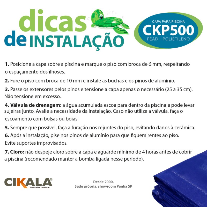 Capa de Piscina CKP500 PEAD com Kit – Proteção Contra Sujeira e Alta ...