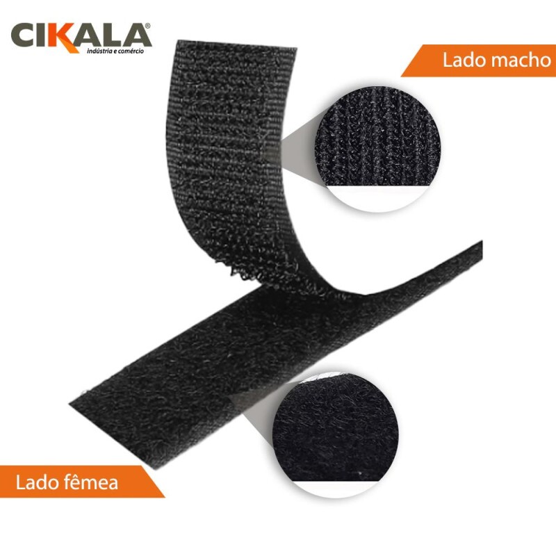 Velcro Macho e Fêmea 50mm Preto