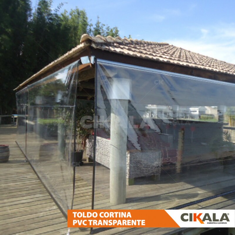 Toldo Cortina Retrátil Plástico PVC Transparente