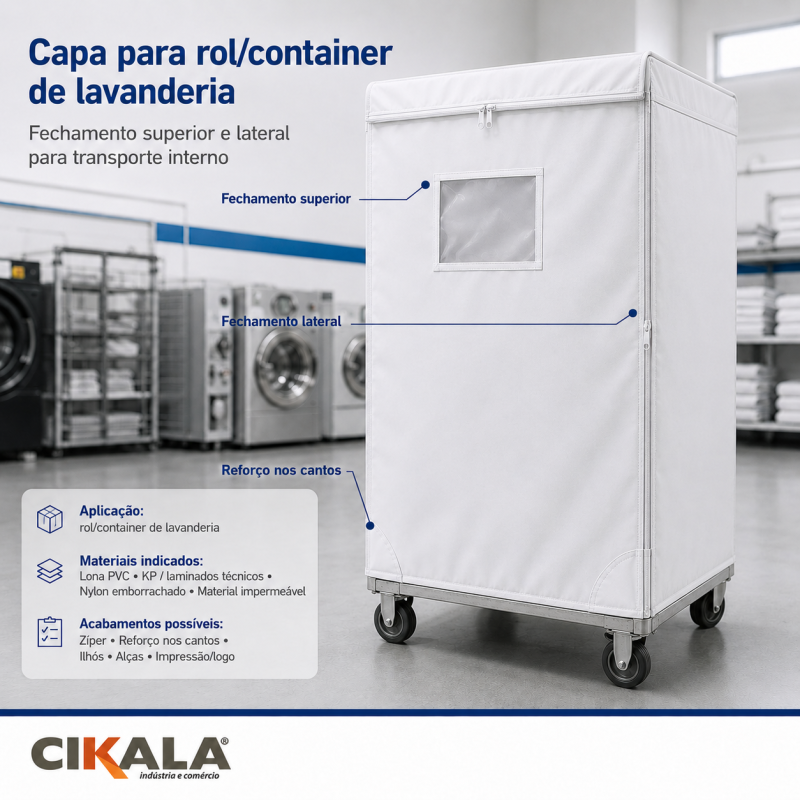 Capa para Roll Container de Lavanderia | CIKALA